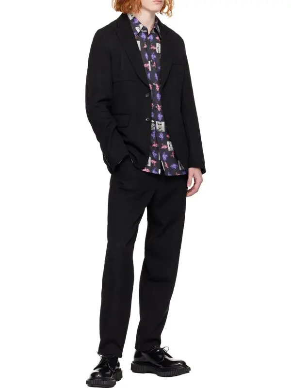 Comme Des Garçons Belt Ring Paneled Casual Pants - Black