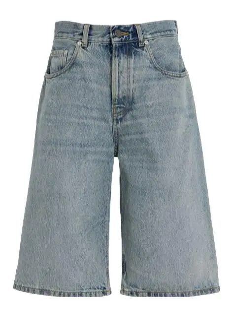 HAIKURE Denim Shorts With Belt Loops - Gray