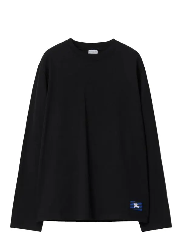 Burberry Logo-detailed Long-sleeved Crewneck T-shirt - Black