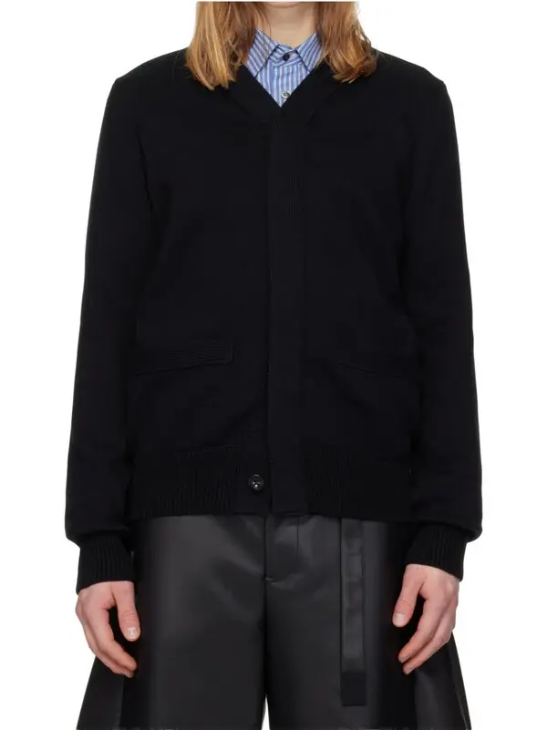 Sacai Cashmere Blend Knit Cardigan - Black