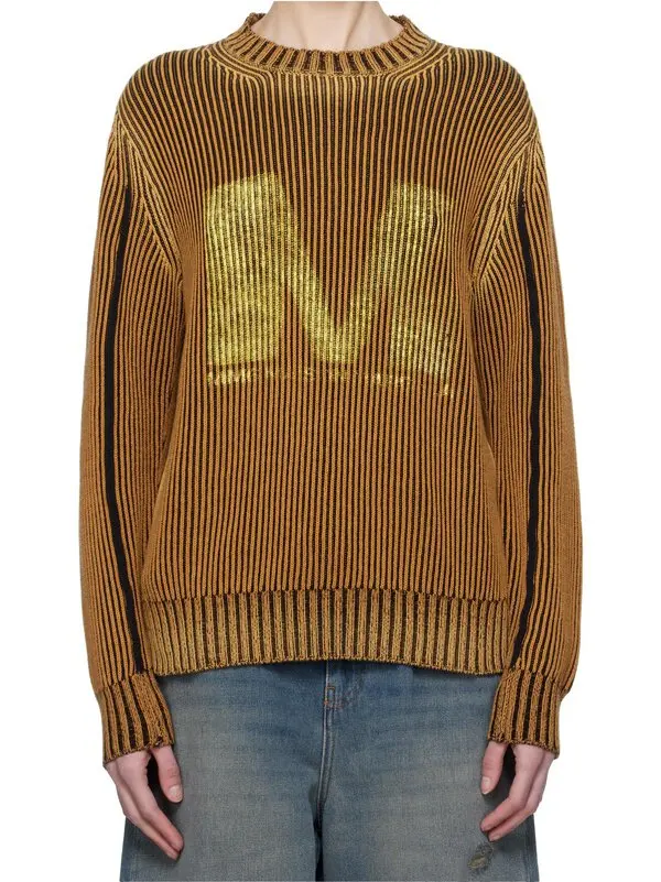 MAISON MARGIELA Ribbed Logo Knit Sweater - No