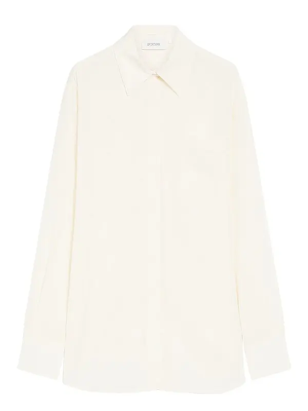 Sportmax Tonale Curved Hem Button-up Shirt - Ivory