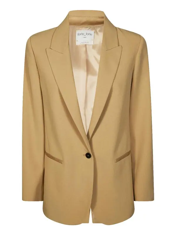 FORTE_FORTE Single-breasted Satin Jacket - Nude
