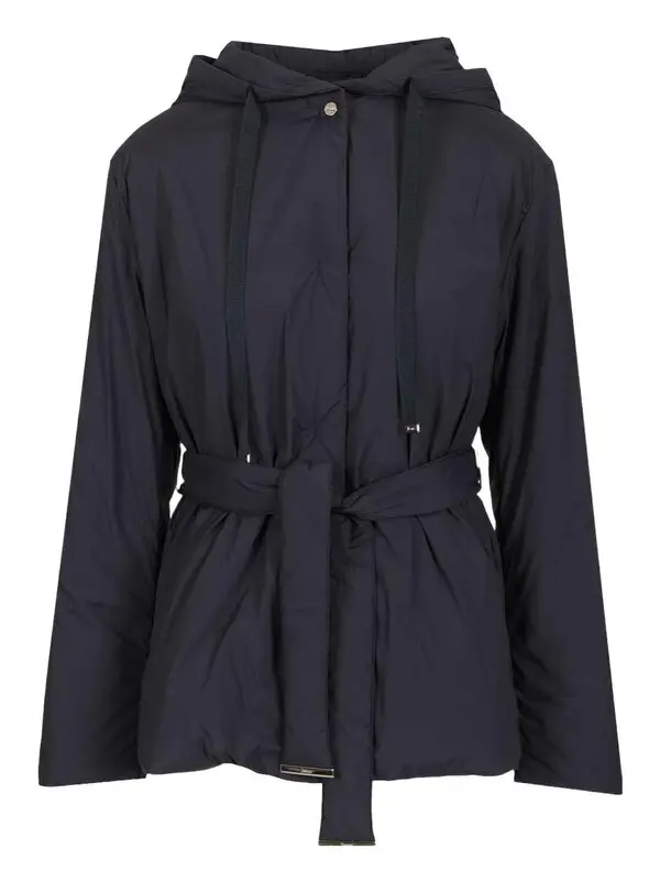 Herno Belted Hooded Jacket - Black