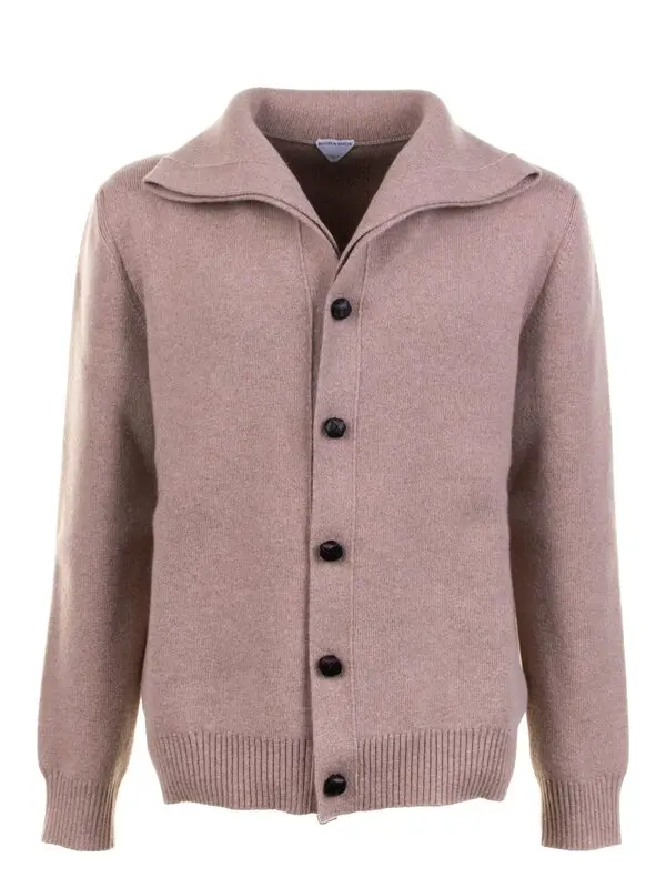 Bottega Veneta Compact Wool Cardigan With Shawl Collar - Nude
