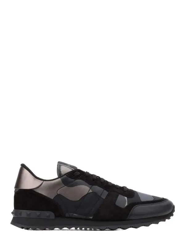 Valentino Garavani Rockrunner Camouflage Low-top Sneakers - Black