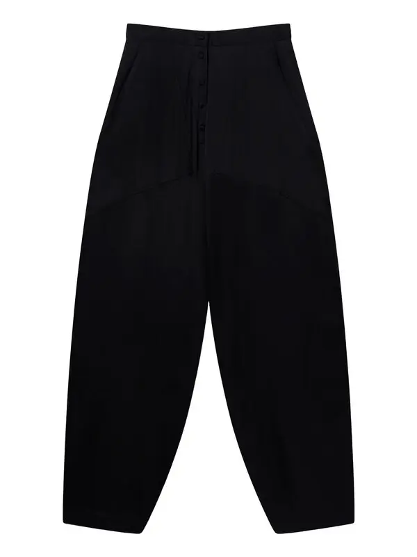 Stella McCartney Decorative Stitch Tapered Satin Trousers - Black