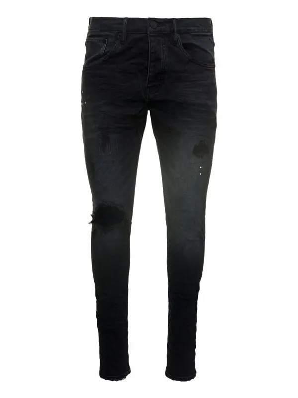 PURPLE BRAND Ripped Detail Jeans - Black