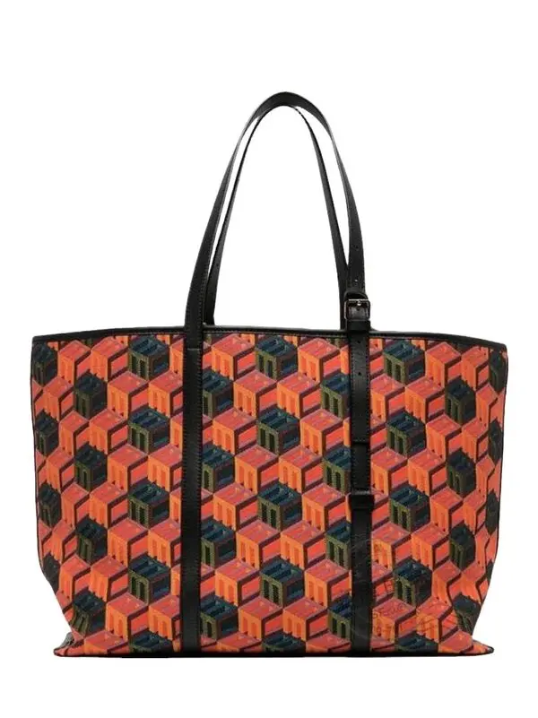 Mcm Cubic Monogram Jacquard Tote Bag - Multicolor