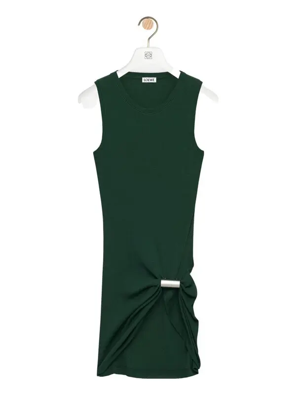 Loewe Sleeveless Crewneck Tank Top With Knot Detail - Dark Green