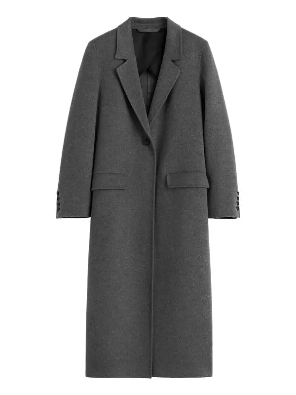 TOTEME Single-breasted Mid-length Coat - Medium Gray