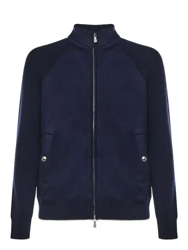 Eleventy Ribbed Knit Jacket - Black