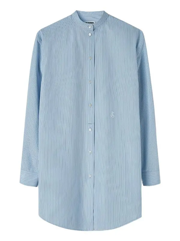 JIL SANDER Striped Long Sleeve Shirt - Blue