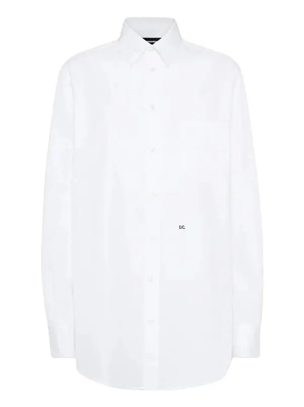 Dsquared2 Long Sleeve Shirt With Embroidered Initials - White
