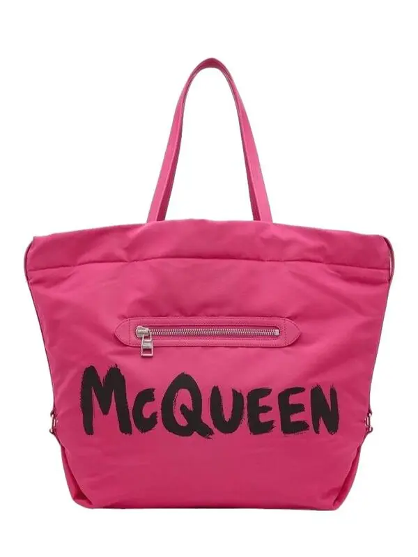 Alexander McQueen Graffiti Logo Tote Bag - Pink