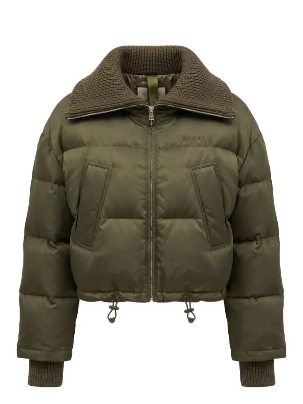 Gucci Fine Gabardine Puffer Jacket - Forest Green