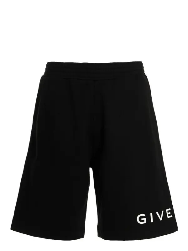 Givenchy Logo Embroidered Relaxed Fit Shorts - Black
