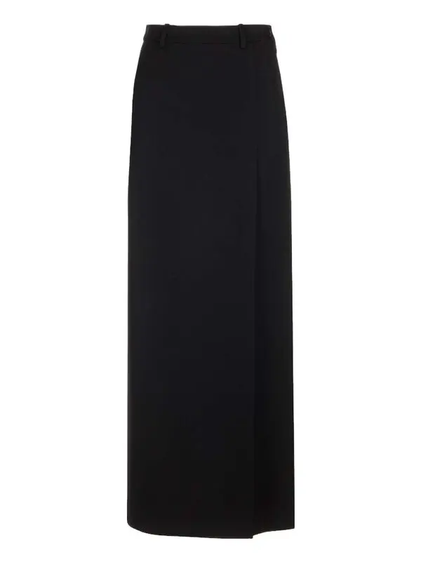 Balenciaga Side Slit Tailored Maxi Skirt - Black