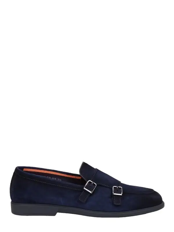 Santoni Double-buckle Monk Strap Loafers - Black