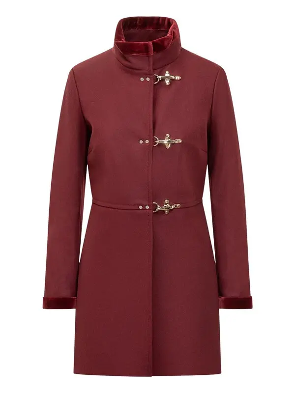 FAY Virginia Toggle Coat - Wine Red
