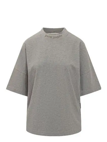 Palm Angels Embroidered Logo T-shirt - Gray