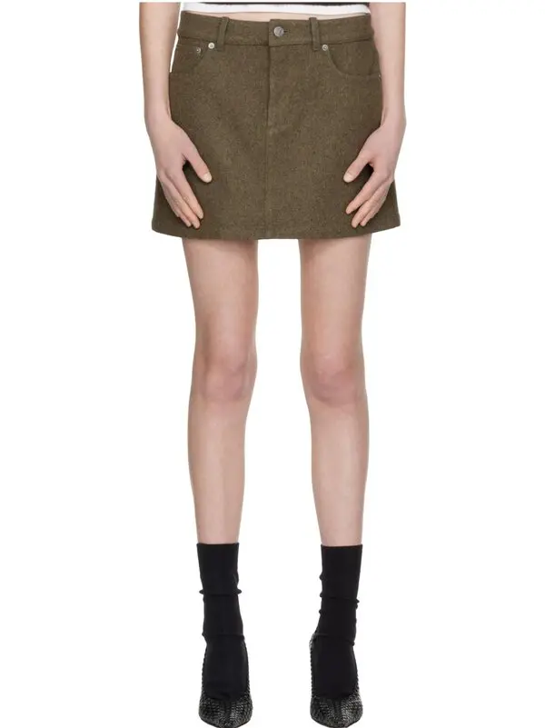 A.p.c. Wool Mini Skirt - Light Green
