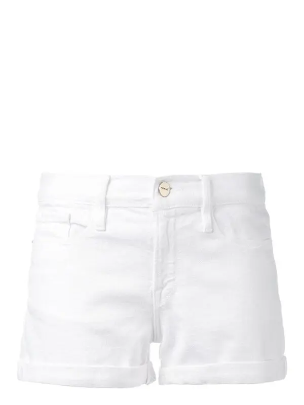FRAME Curled Shorts - White