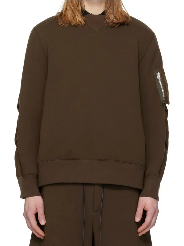 Sacai Patchwork Sponge Pullover - Brown