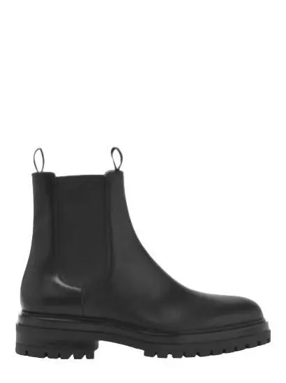 GIANVITO ROSSI Chester Round Toe Chelsea Boots - Black