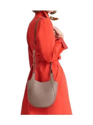 Longchamp Le Foulonné Leather Cross Body Bag - Taupe