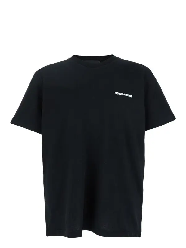 Dsquared2 Rubberised Logo-print Crewneck T-shirt - Black