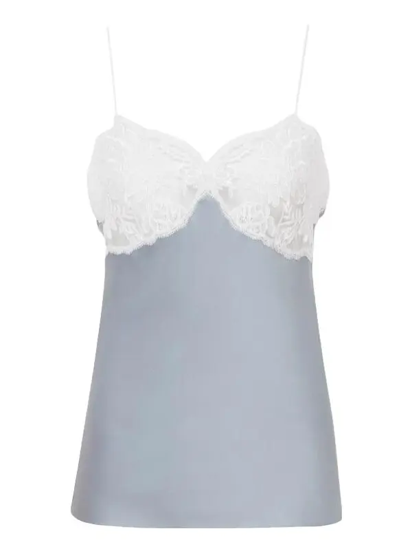Chloé Lace Camisole Top - Gray-blue