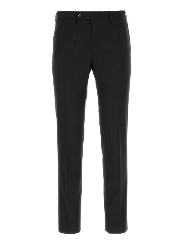 PT TORINO Tailored Straight Leg Trousers - Black