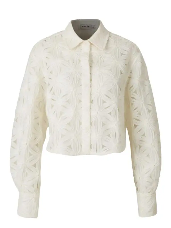 Simkhai Anders Floral Textured Shirt - White