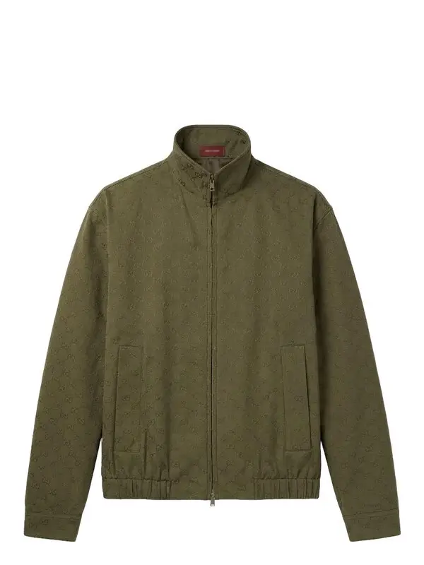 Gucci Gg Canvas Bomber Jacket - Forest Green