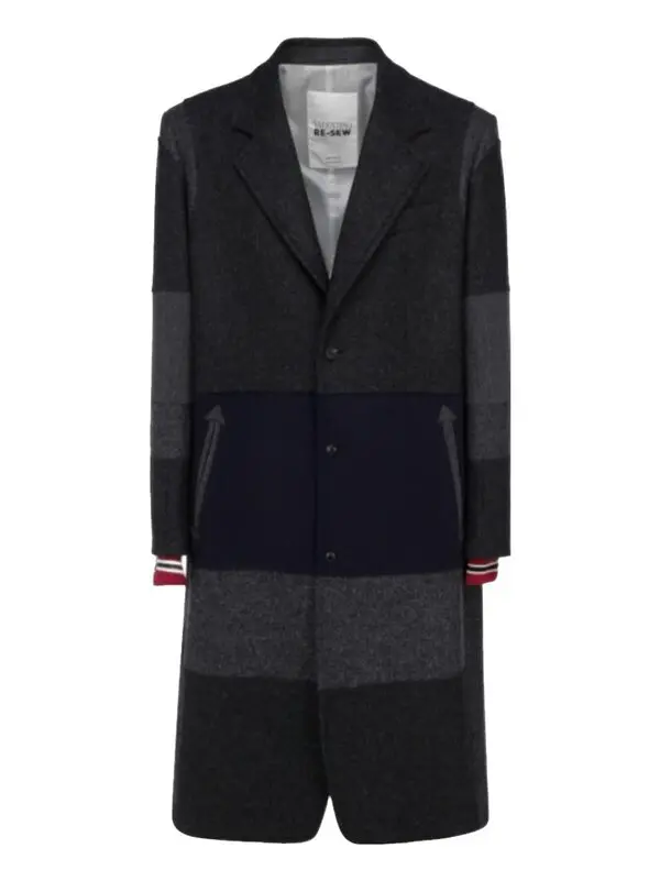 Valentino Garavani Patchwork Single-breasted Coat - Black
