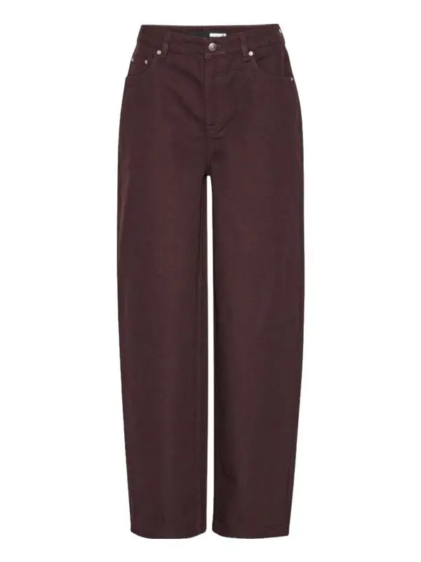 ROTATE BY BIRGER CHRISTENSEN Relaxed Fit Wide Leg Pants - Dark Brown