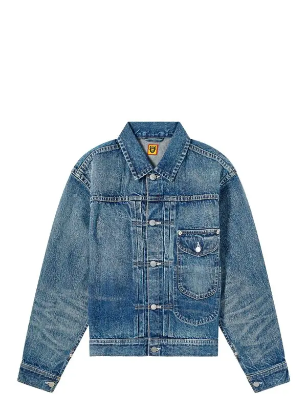 HUMAN MADE Denim Jacket With Embroidered Logo - Blue