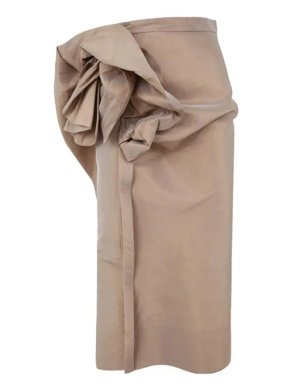 MAISON MARGIELA High-waisted Floral Detail Midi Skirt - Nude