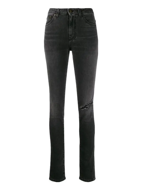 Saint Laurent Classic Skinny Jeans With Knee Detail - Black