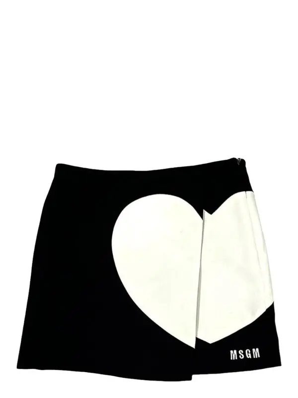 MSGM Love Printed Mini Skirt - Black