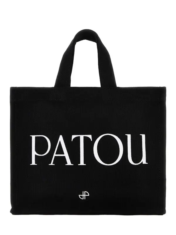 PATOU Small Logo Print Tote Bag - Black