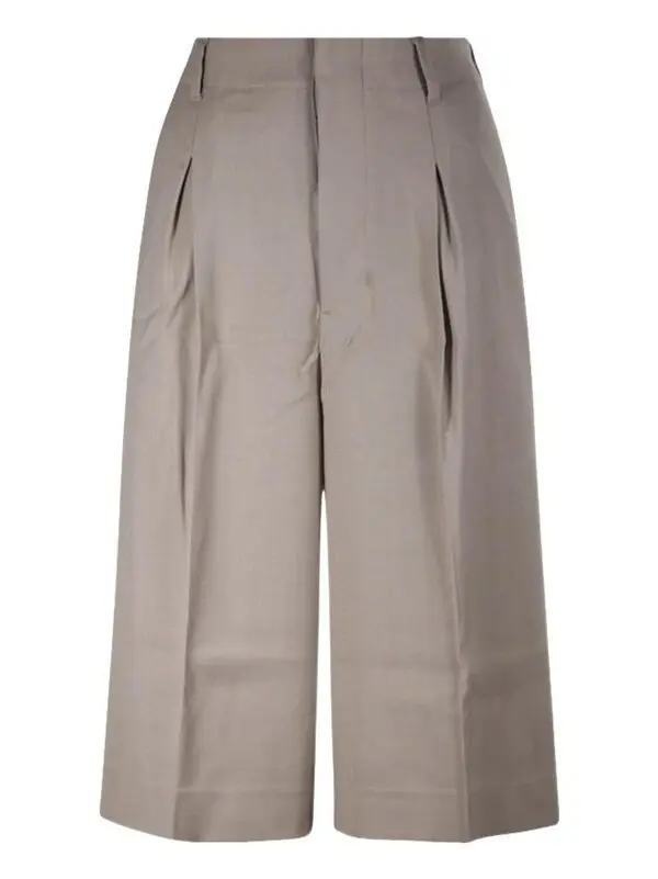 Ami High Waisted Knee-length Shorts - Gray