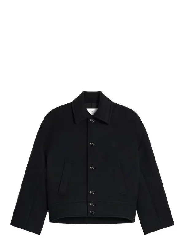 Celine Double-face Wool Cashmere Jacket With Classic Collar - Black