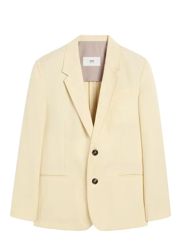 Ami Tailored Blazer With Notched Lapels - Butter Color