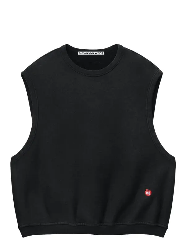 Alexander Wang Logo Printed Sleeveless Tank Top - Black