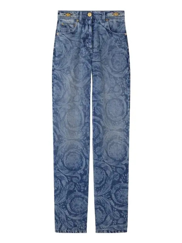 Versace Barocco Pattern Jeans - Blue