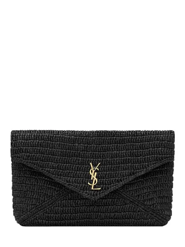 Saint Laurent Cassandre Large Envelope Pouch - Black