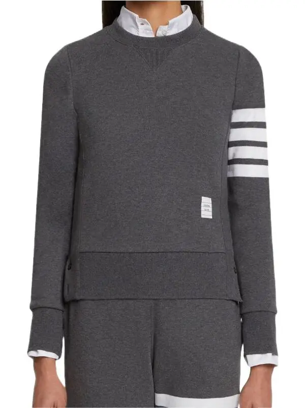 Thom Browne 4-bar Crewneck Sweatshirt - Dark Gray