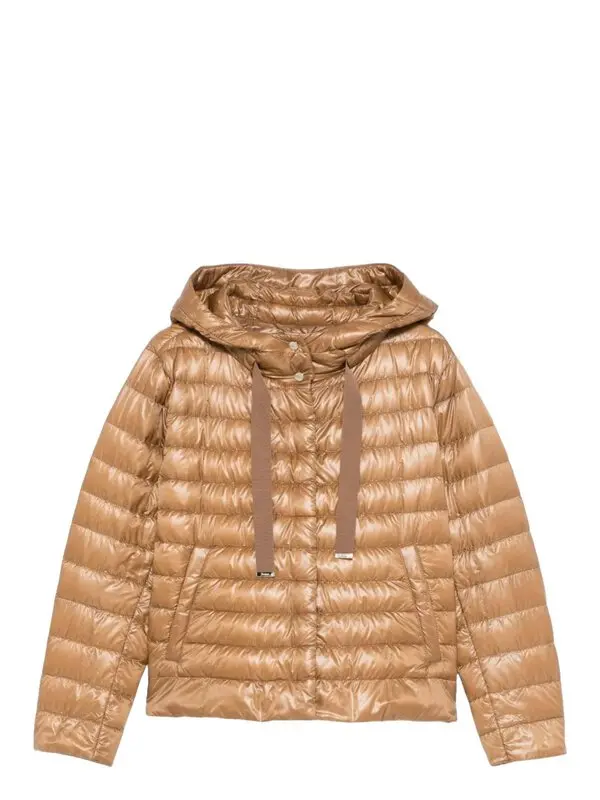Herno Quilted Hooded Drawstring Puffer Jacket - Nude
